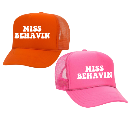Miss behavin Summer Fun Beachy Trucker Hat | The Candy Collections ...